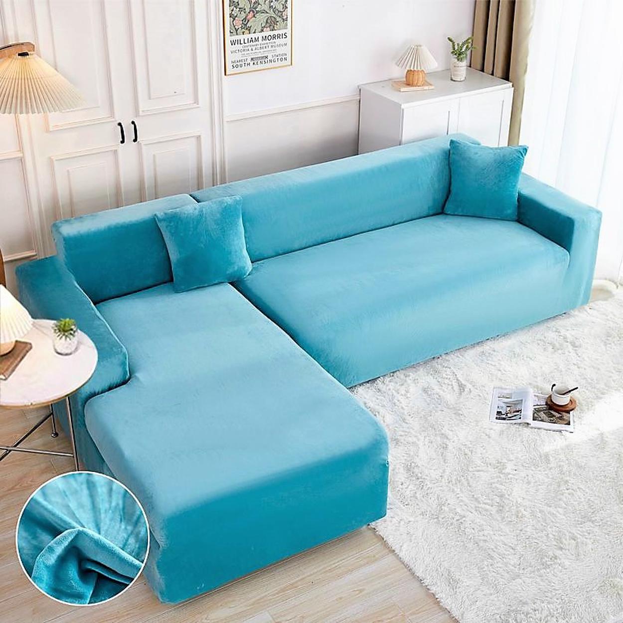 Husa Elastica Coltar, Catifea, Turcoaz, Cod HMC32T – bedoo.ro