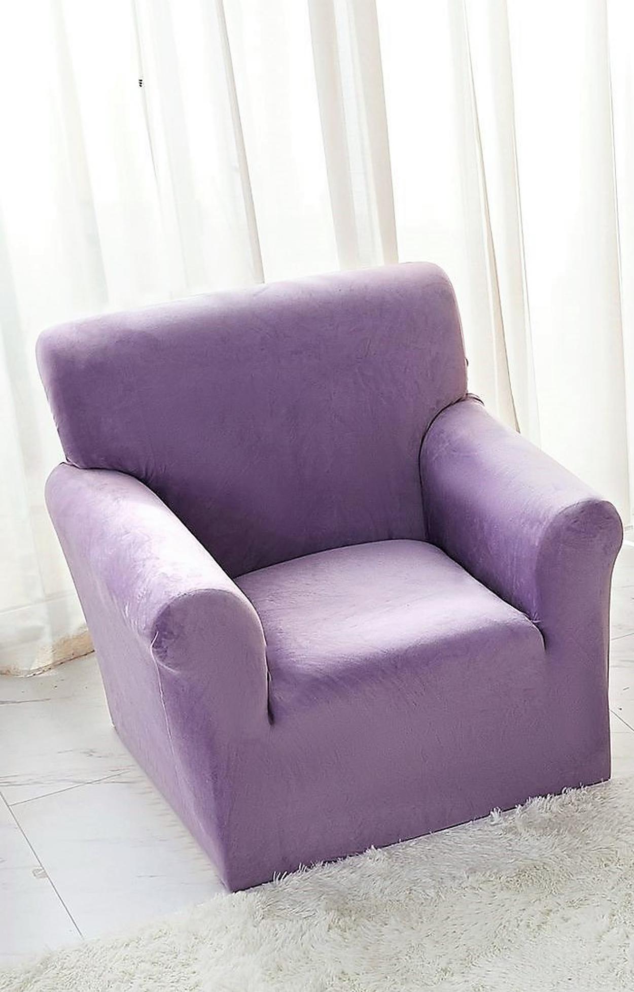 Husa Elastica Fotoliu, Catifea, Lila, Cod HMC1L – bedoo.ro